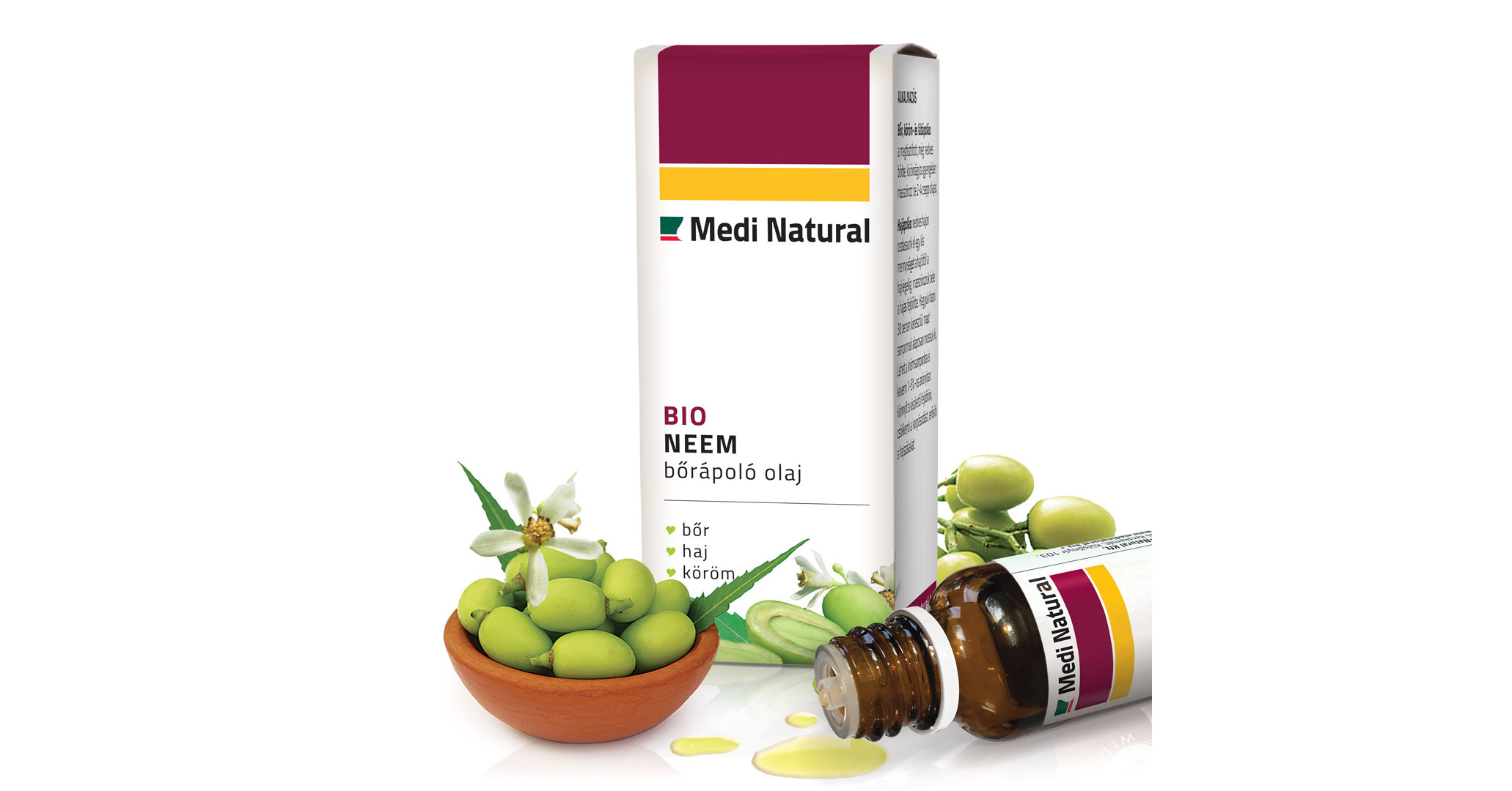 MediNatural Bio Neem hidegen sajtolt bőrápoló olaj 20ml